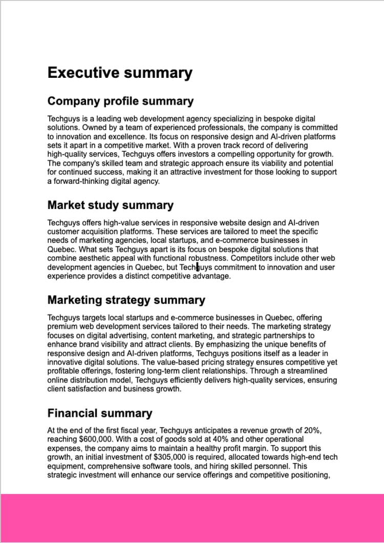 Plania | Ai Business Plan Generator/Creator